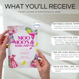 Moo Moos & Margaritas Invitation Digital Ladies Night Invite ...