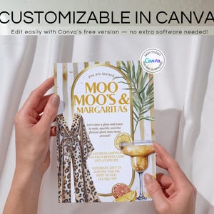 Moo Moos and Margaritas Invitation Digital Ladies Night Invite Glam ...