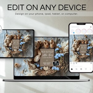 Its a Boy Pregnancy Announcement Digital Baby Boy Announcement Blue ...