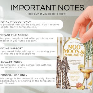 Moo Moos and Margaritas Invitation Digital Ladies Night Invite Glam ...