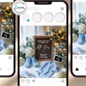 Its a Boy Pregnancy Announcement Digital Baby Boy Announcement Blue ...