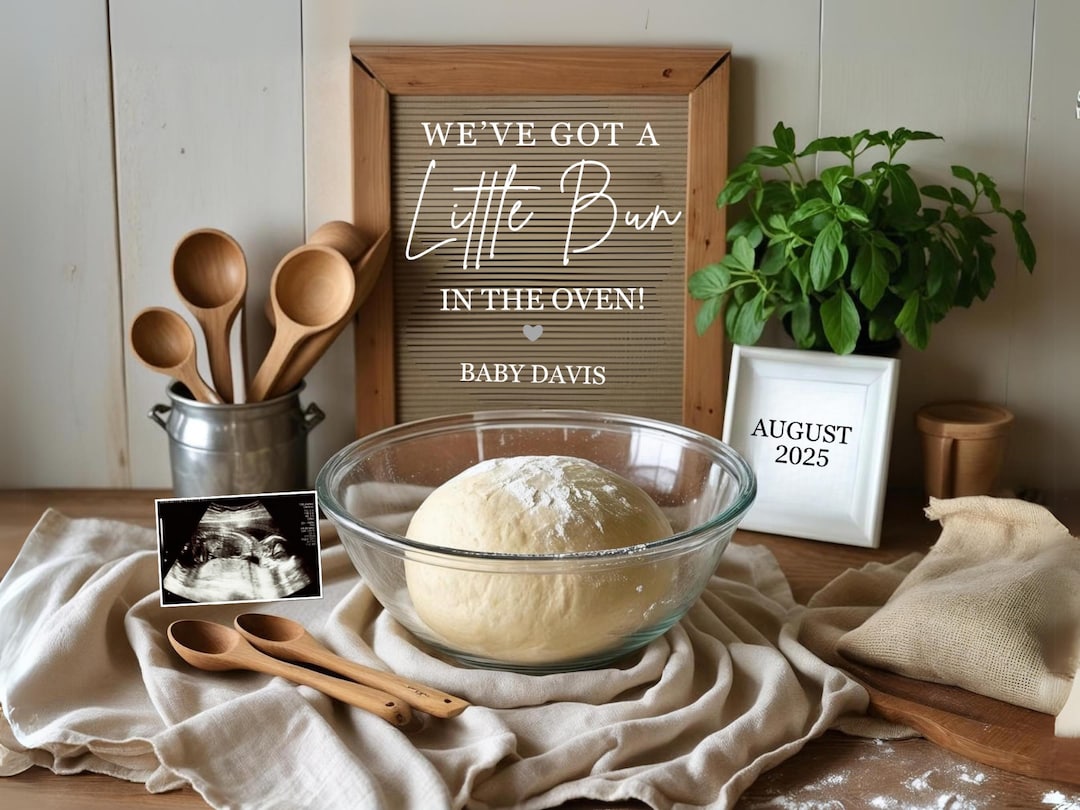 Bun in the Oven Pregnancy Announcement Digital Baking Pregnancy ...
