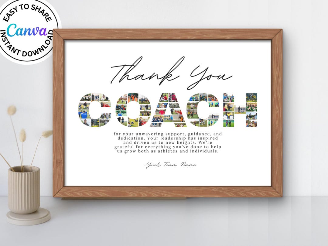 Coach Collage Frame Custom Gift for Coach Personalized Collage Gift for ...