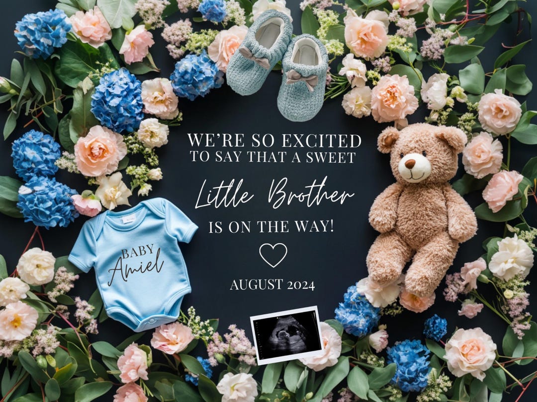 Its a Boy Pregnancy Announcement Digital Baby Boy Announcement Blue ...