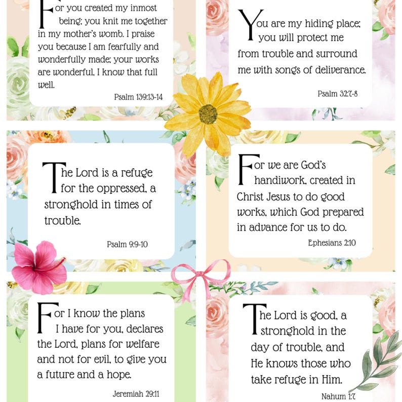 Printable Bible Verse Cards – A Daily Dose of Inspiration - Etsy