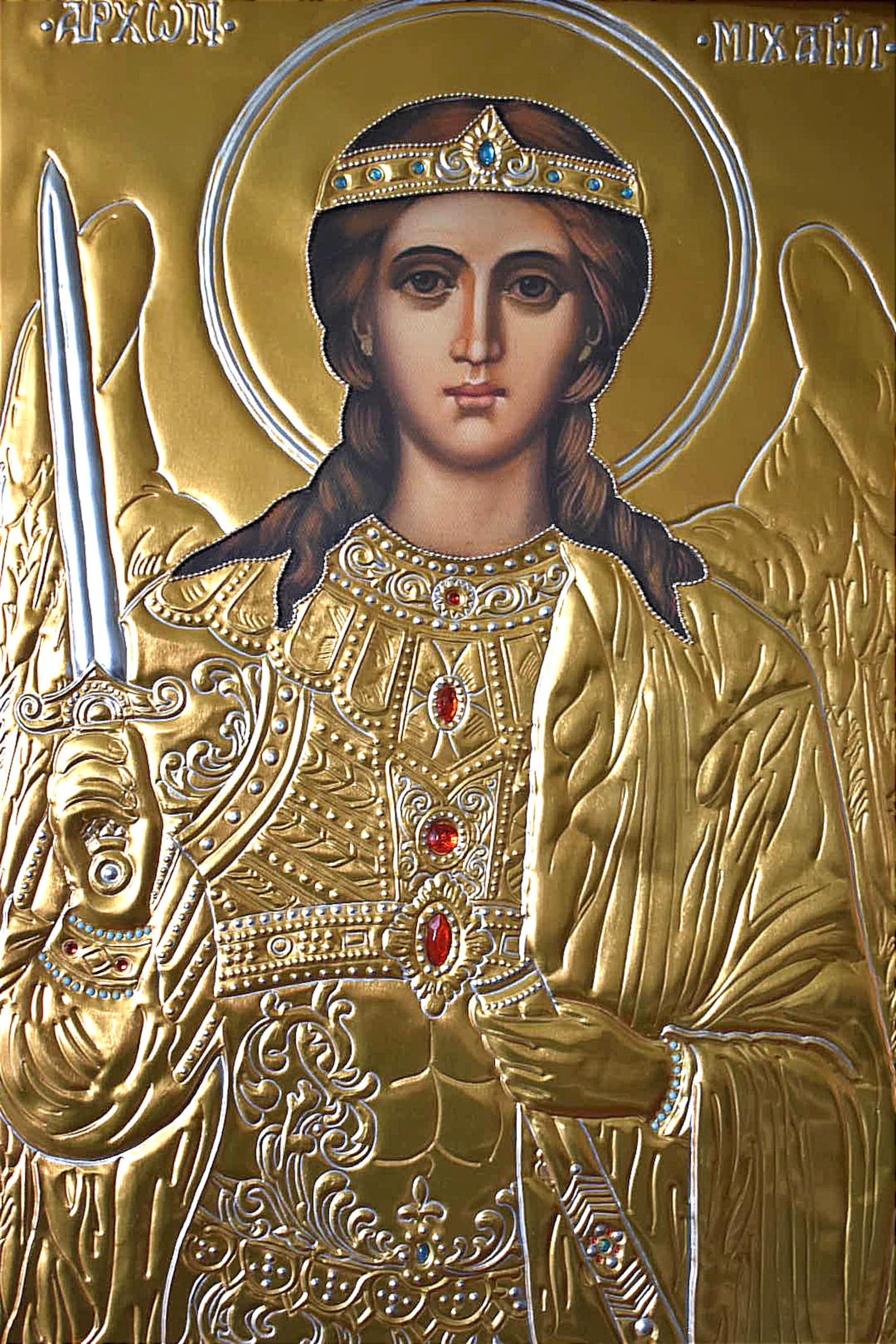 Archangel Michael Icon Guardian Michael Icon Saint Michael Icon Greek ...