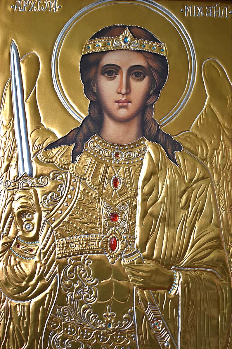 Archangel Michael Icon Guardian Angel Icon Saint Michael Icon Greek Orthodox Icon Byzantine Icon ...