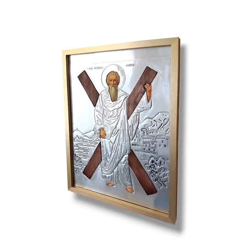 Handmade St. Andrew Icon: Greek Orthodox Byzantine Metal Embossed Art ...