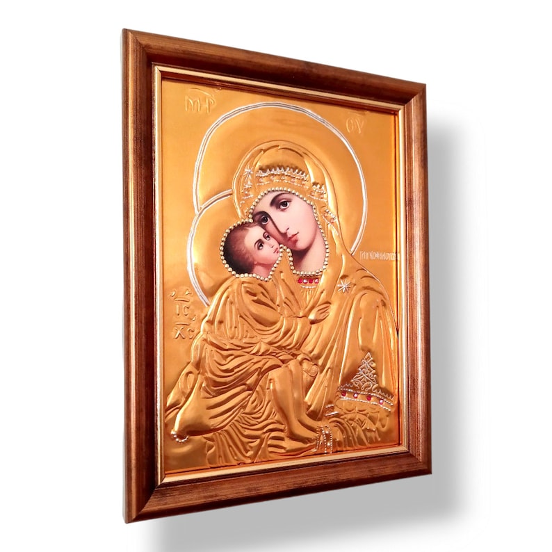 Mother of God-byzantine Orthodox Icon-glykofilousa-Παναγια Γλυκοφιλουσα ...