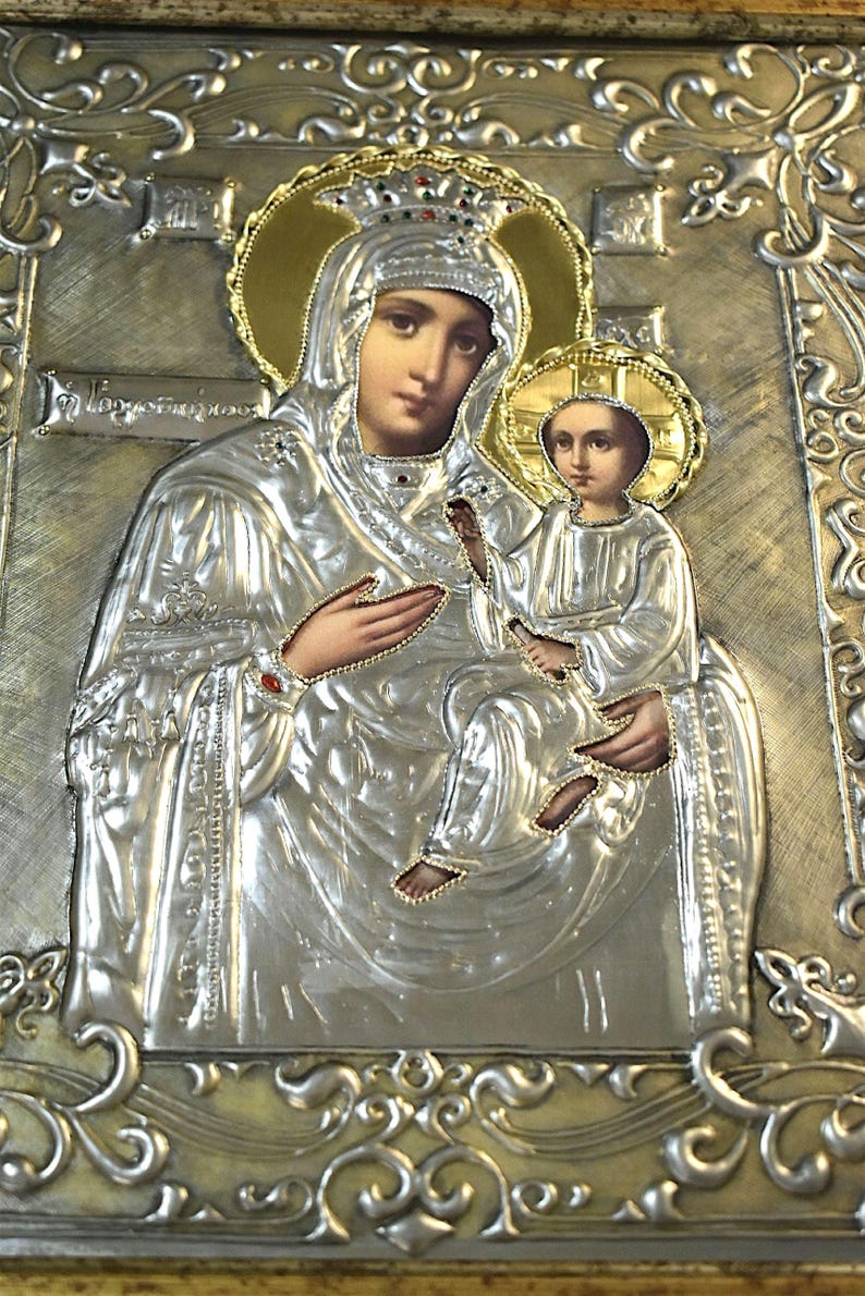 Panagia Gorgoepikoos - Virgin Mary Icon – Handmade-forged Greek ...