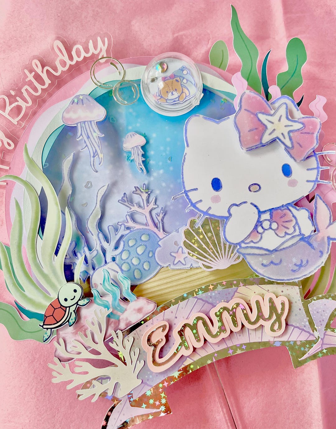 Pastel Kitty Mermaid Cake Topper - Etsy