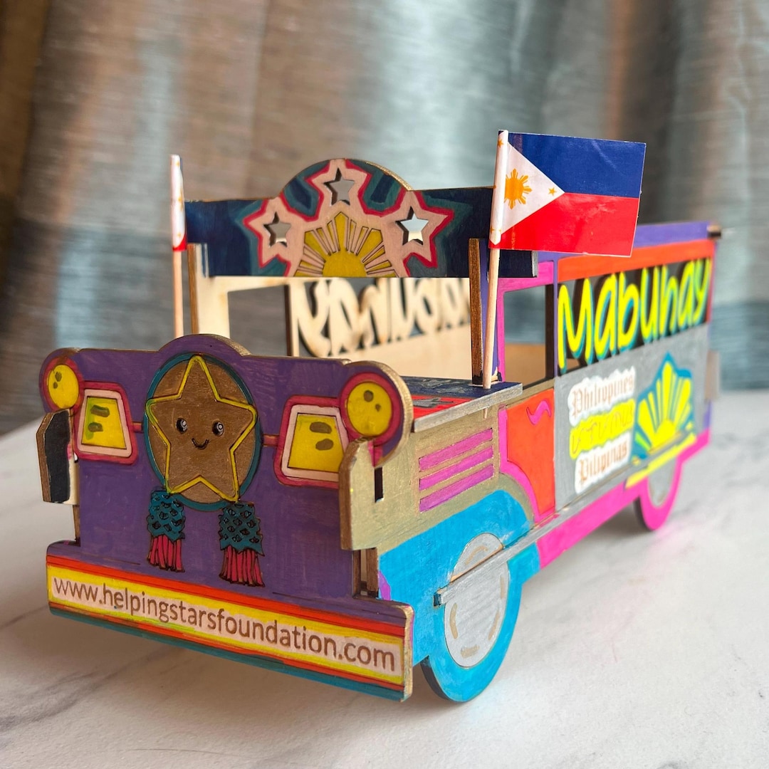 DIY Laser Cut Wooden Jeepney Kit, Helping Stars Foundation Jeepney ...