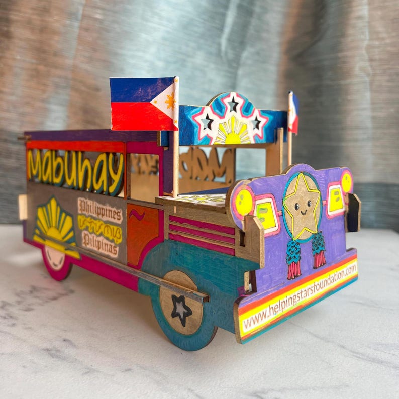 DIY Laser Cut Wooden Jeepney Kit, Helping Stars Foundation Jeepney ...