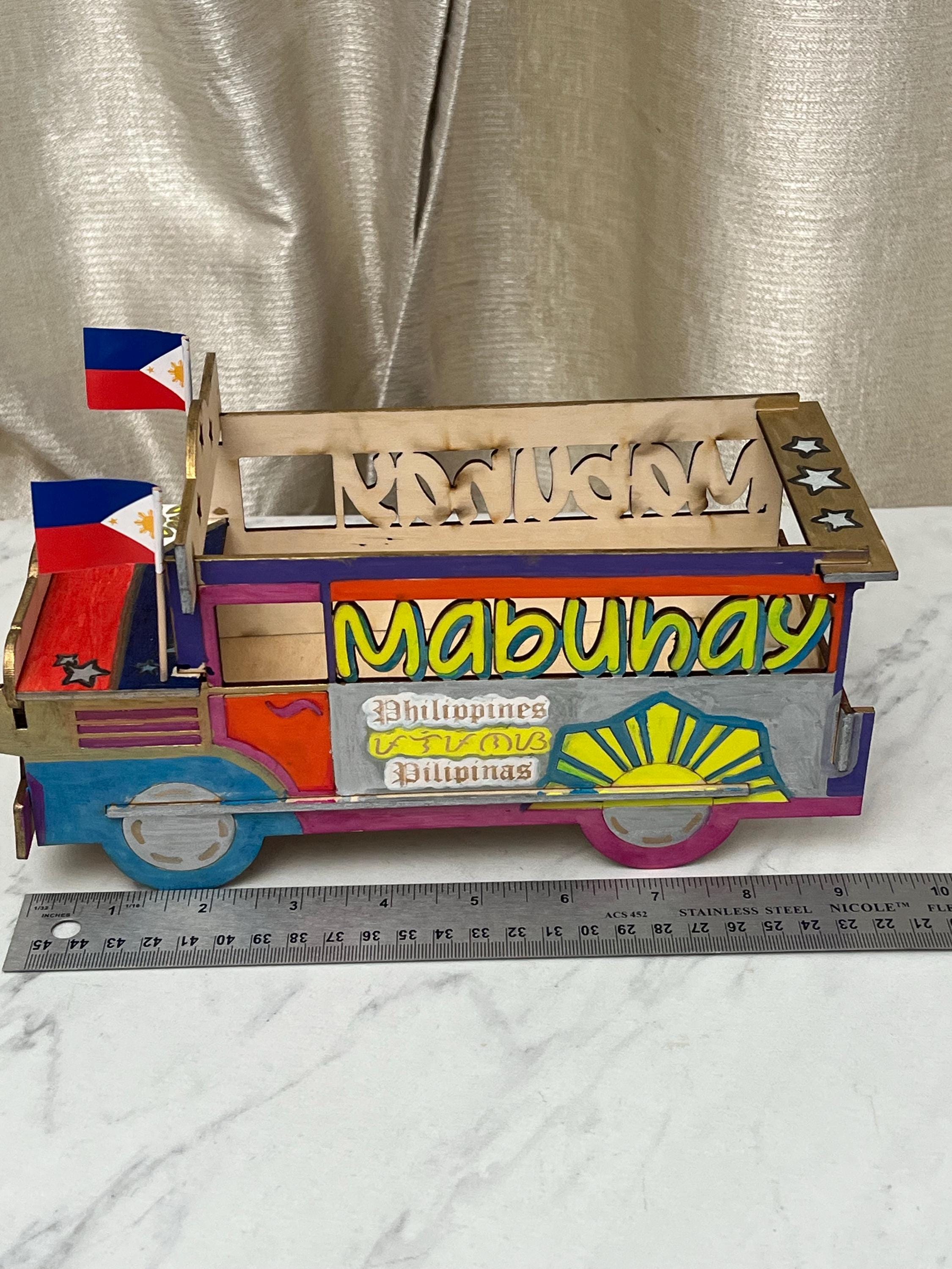 DIY Laser Cut Wooden Jeepney Puzzle Kit: Filipino Craft Project ...