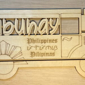 DIY Laser Cut Wooden Jeepney Puzzle Kit: Filipino Craft Project ...