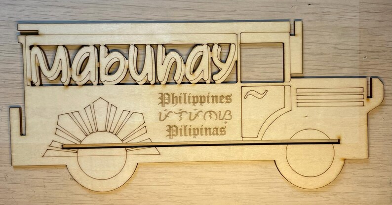 DIY Laser Cut Wooden Jeepney Puzzle Kit: Filipino Craft Project ...