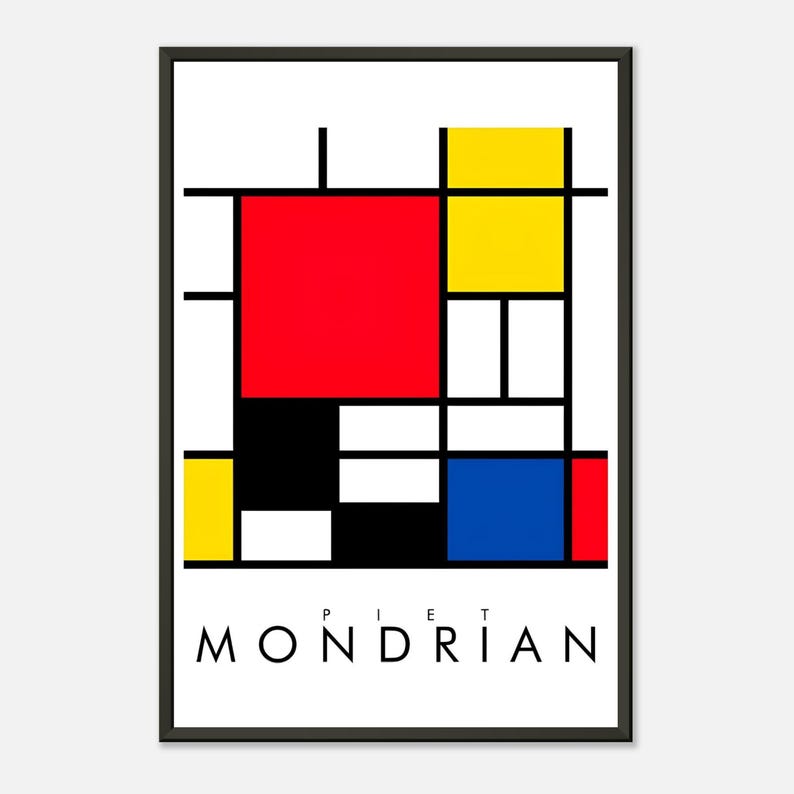 Piet Mondrian Poster - Piet Mondrian Primary Color and Line Art - Etsy ...