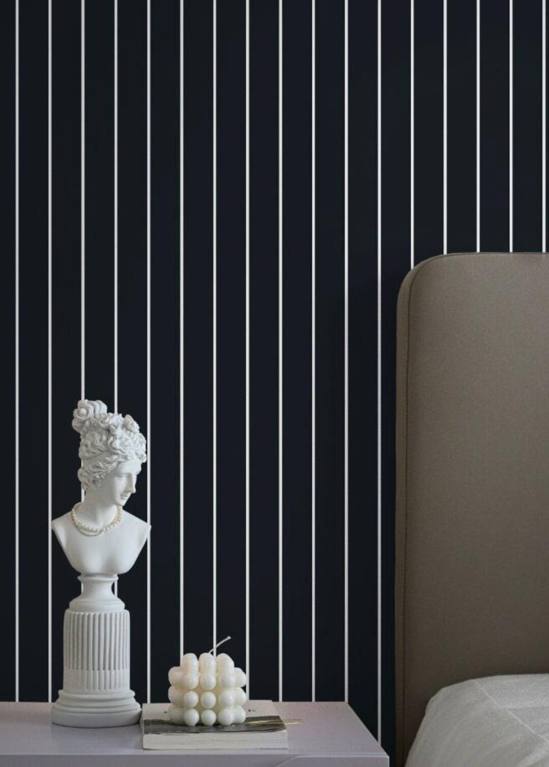 Dark Gray and White Stripe Line Wallpaper, Dark Geometric Deco ...