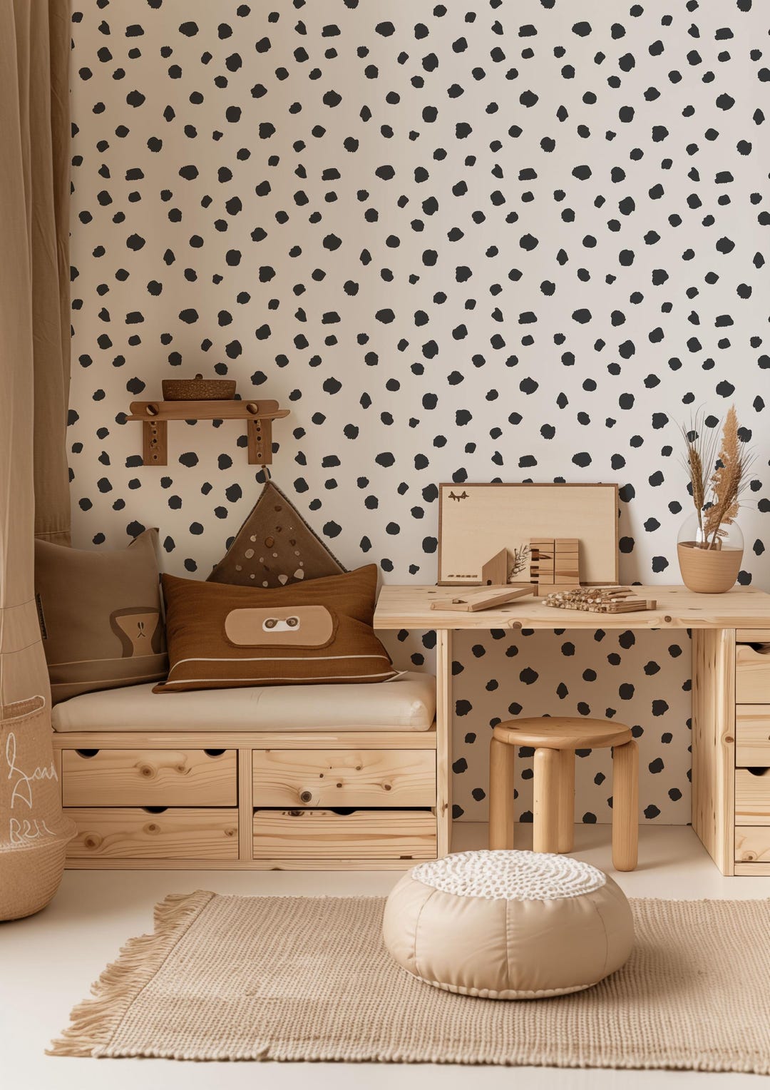 Dalmatian Polka Dot Wallpaper Spots, Removable Peel & Stick Design ...