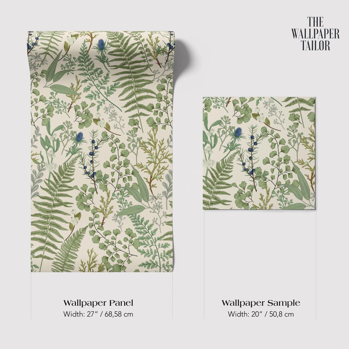 Antique Fern Cottage Peel and Stick Removable Wallpaper, Beige Bedroom ...