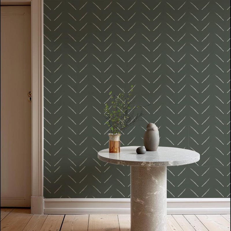 Herringbone Blue Stick on Wallpaper - Etsy UK