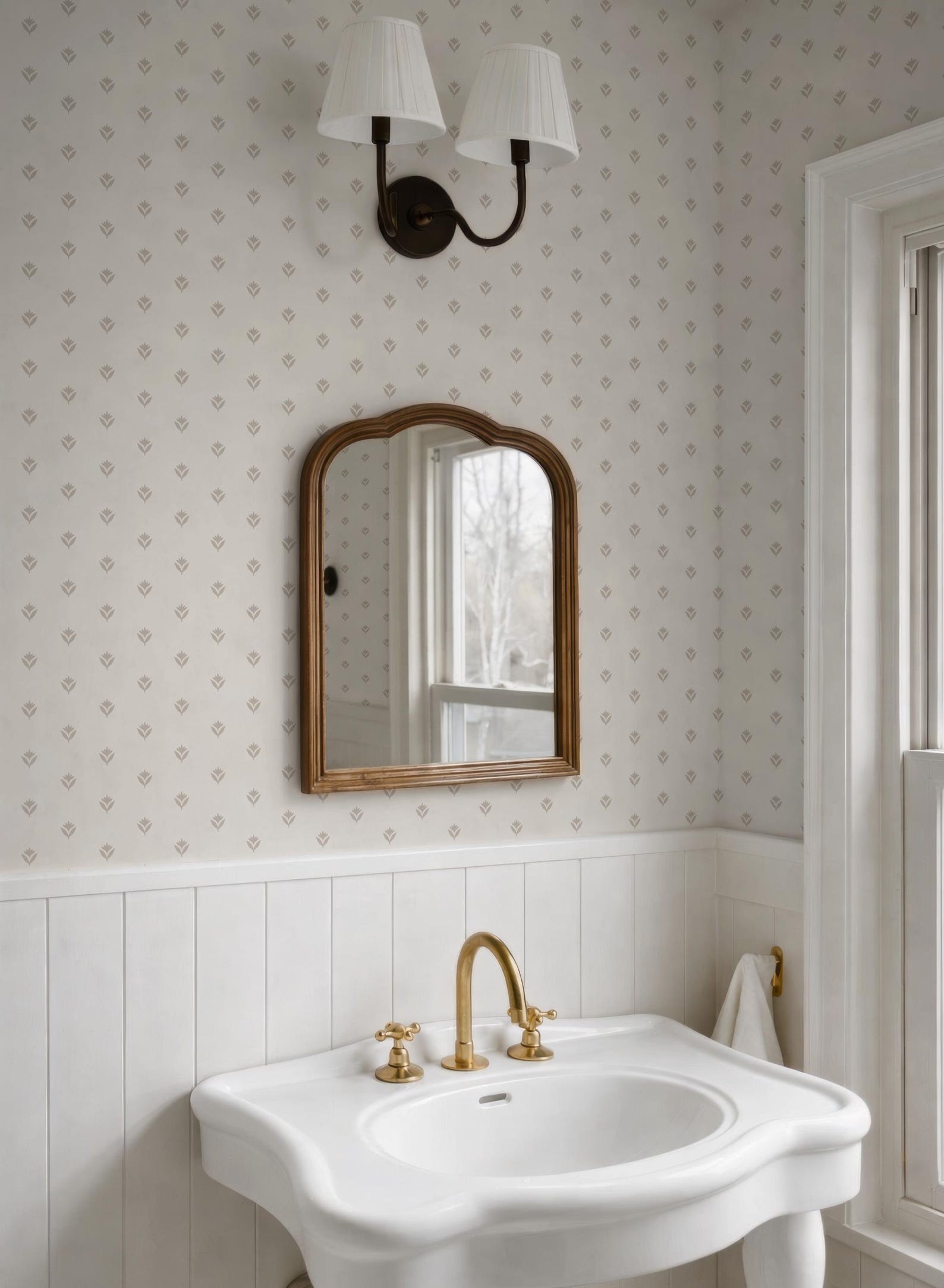 Maison Fleur Peel & Stick Wallpaper, Small Scale Botanical Pattern in ...