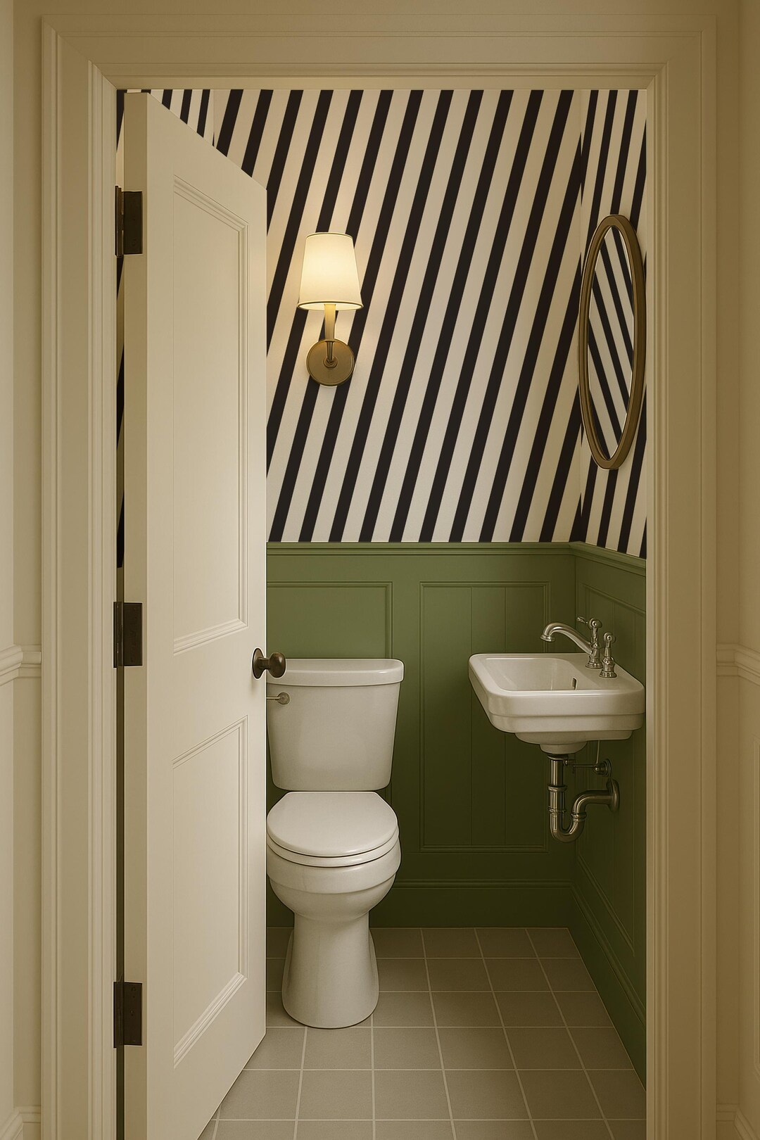 Black and White Diagonal Stripe Peel and Stick Wallpaper - Etsy