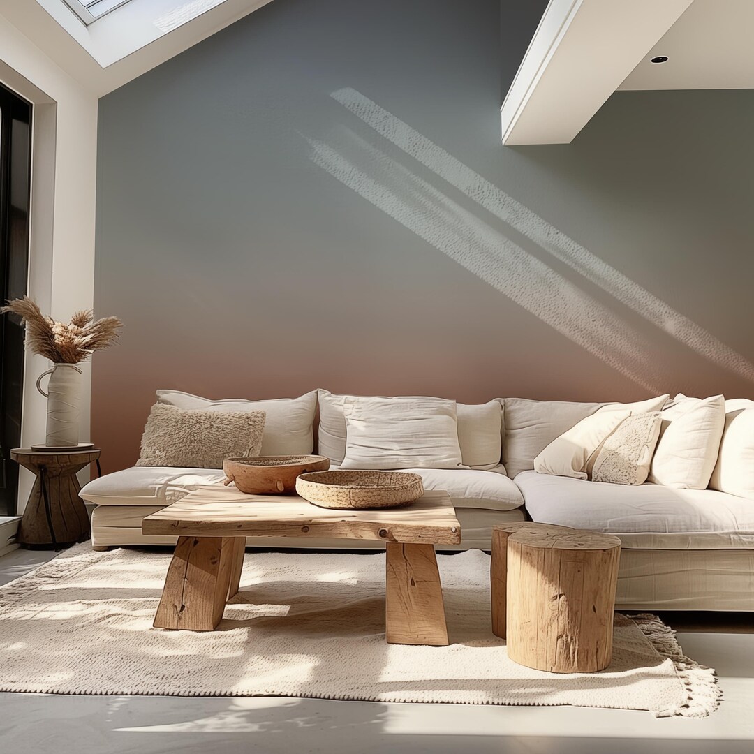 Orange and Blue Ombre Gradient Peel and Stick Removable Wallpaper ...