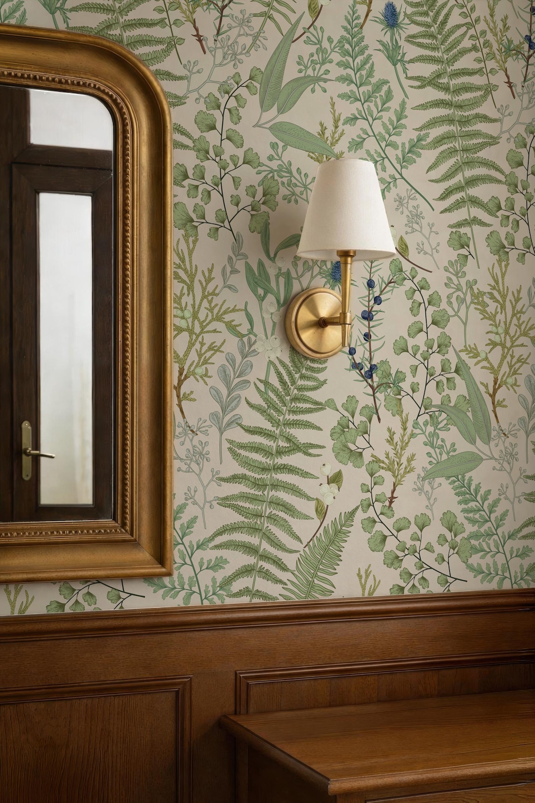 Antique Fern Cottage Peel and Stick Removable Wallpaper, Beige Bedroom ...