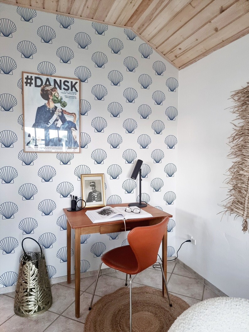 Coastal Shell Removable Wallpaper, Seaside Serenity, Removable Peel ...