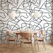 Abstract Line Peel and Stick Removable Wallpaper, Black and White ...