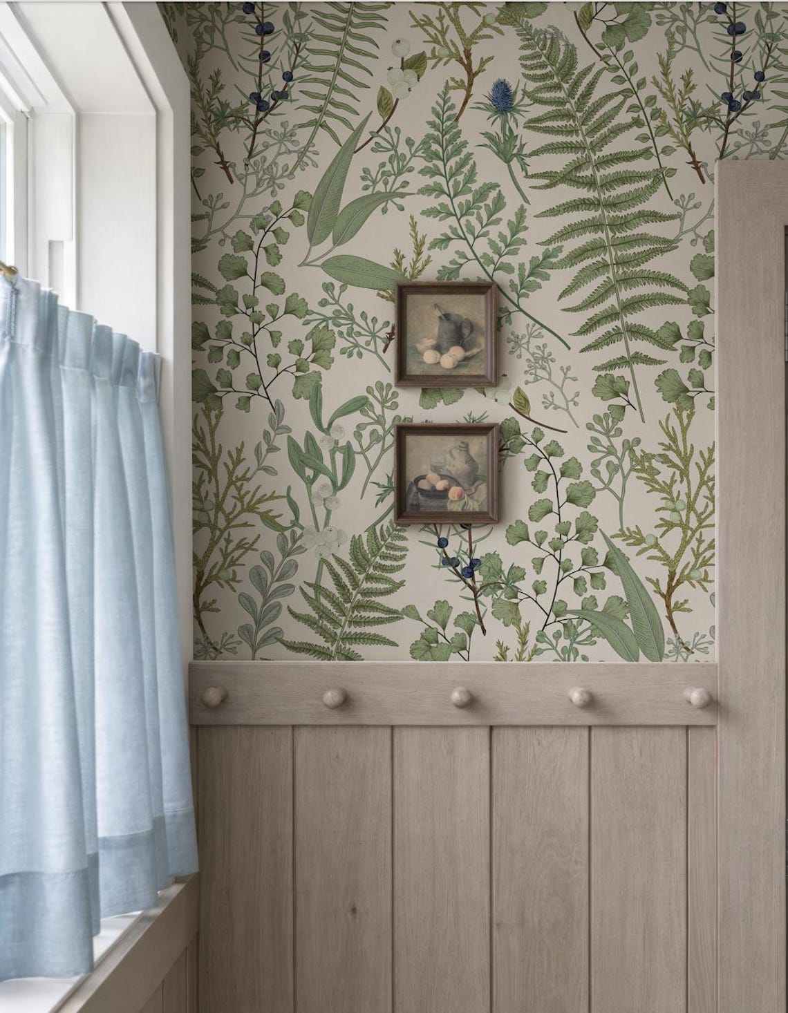 Antique Fern Cottage Peel and Stick Removable Wallpaper, Beige Bedroom ...