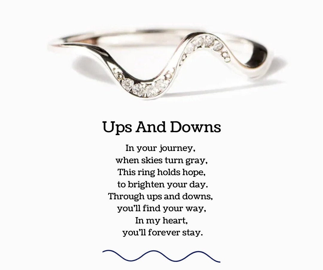 Mother and Daughter Ups and Downs Poem Ring, Inspiration Poem Ring ...