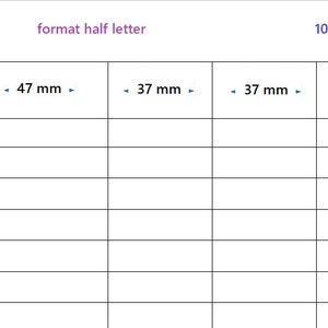 Printable Blank Table Fill In, With Date, Title and Page, Horizontal ...