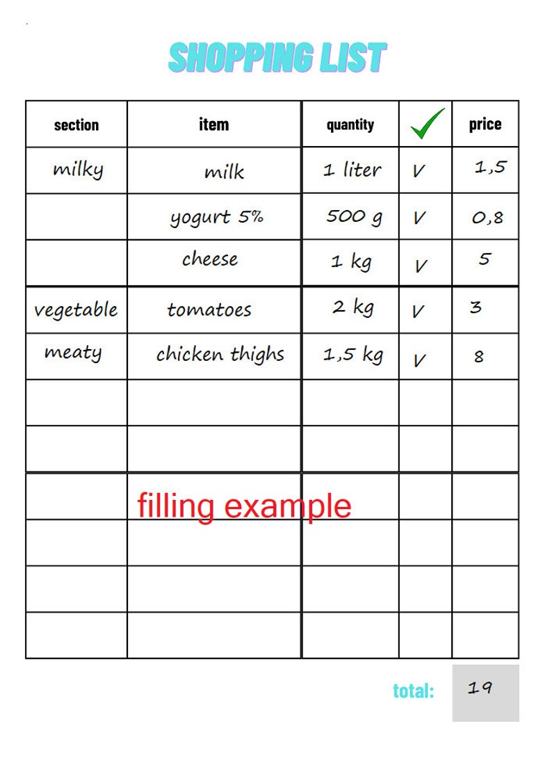 6 Printable Shopping Lists Template Grocery List, Reusable Shopping ...