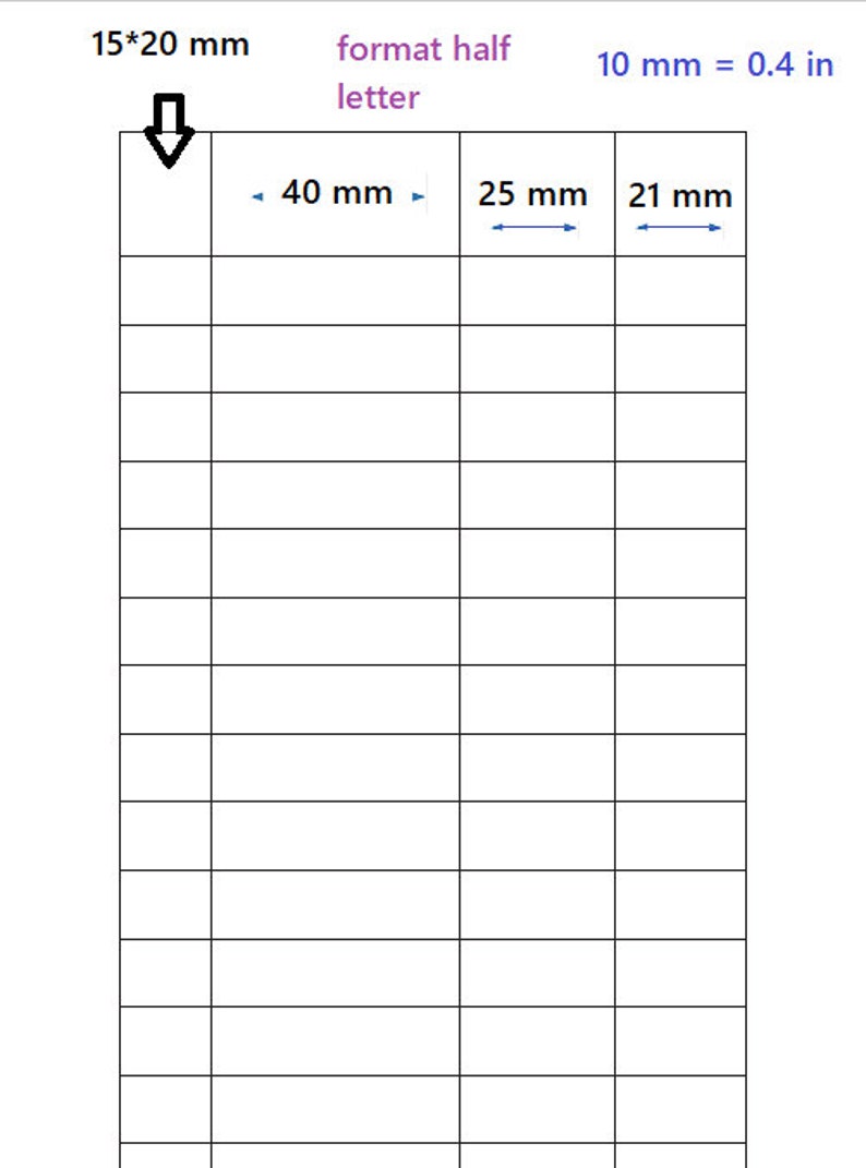Printable Blank Table Fill In, With Date, Title and Page, Horizontal ...
