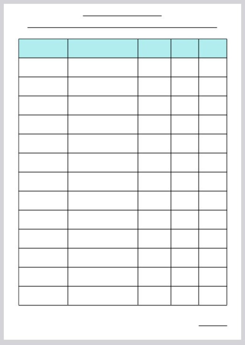 Printable Blank Form Templates: A4 Document & Table Forms (PDF) - Etsy