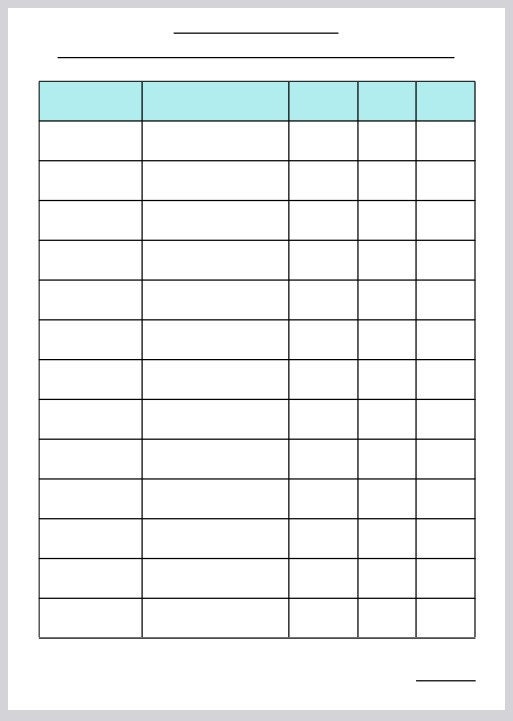 Document and Table Forms 4 Pieces of Blank Forms to Print Out and Fill ...