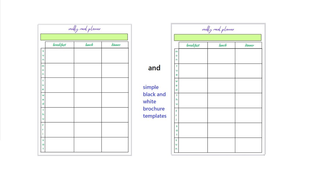 Printable Weekly Meal Planner Template, Digital Meal Planner, 7 Day ...
