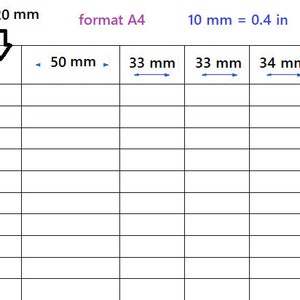 Printable Blank Table Fill In, With Date, Title and Page, Horizontal ...