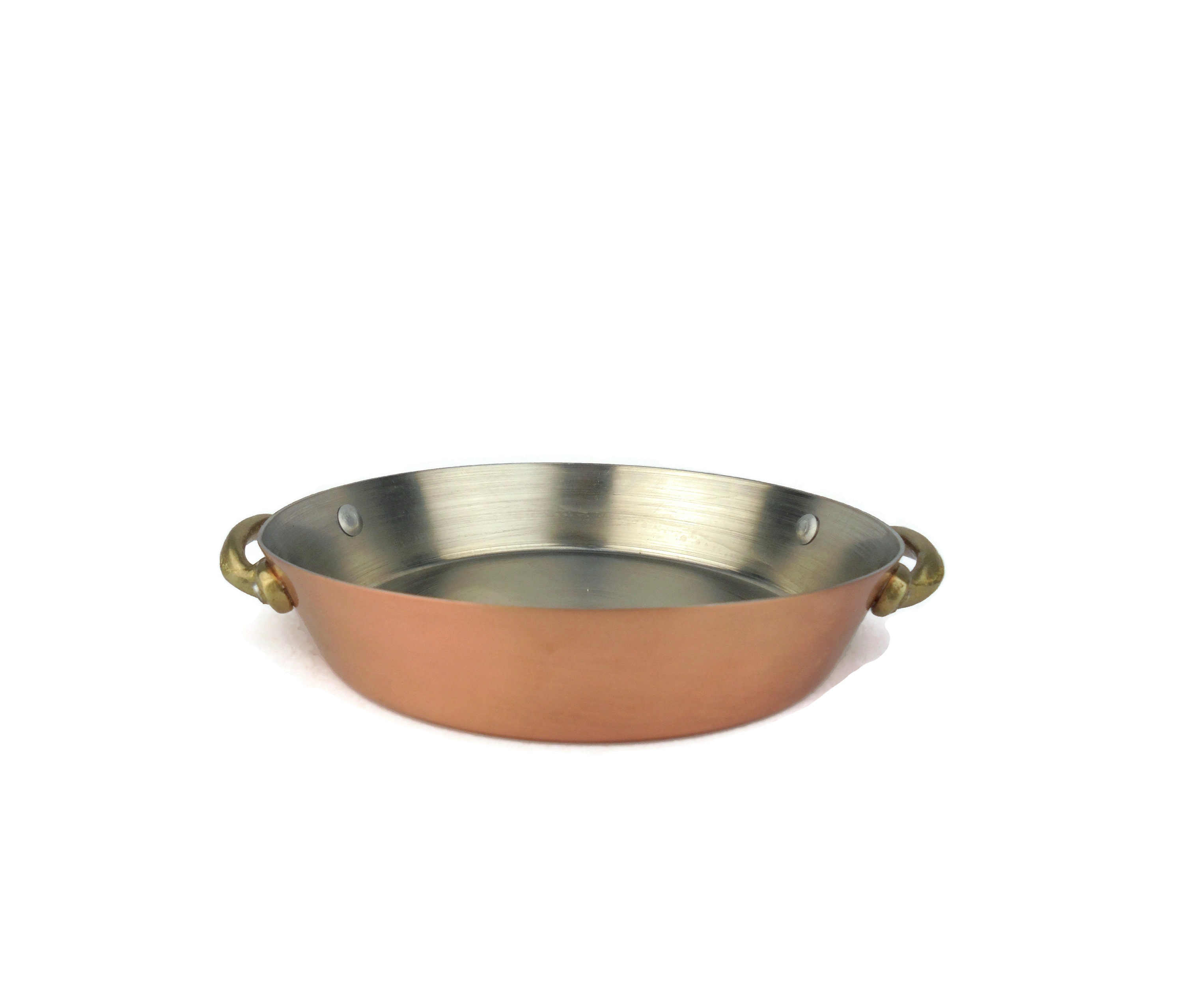 Vintage Copper Pan With Brass Handles, Small Copper Saucepan, Vintage ...