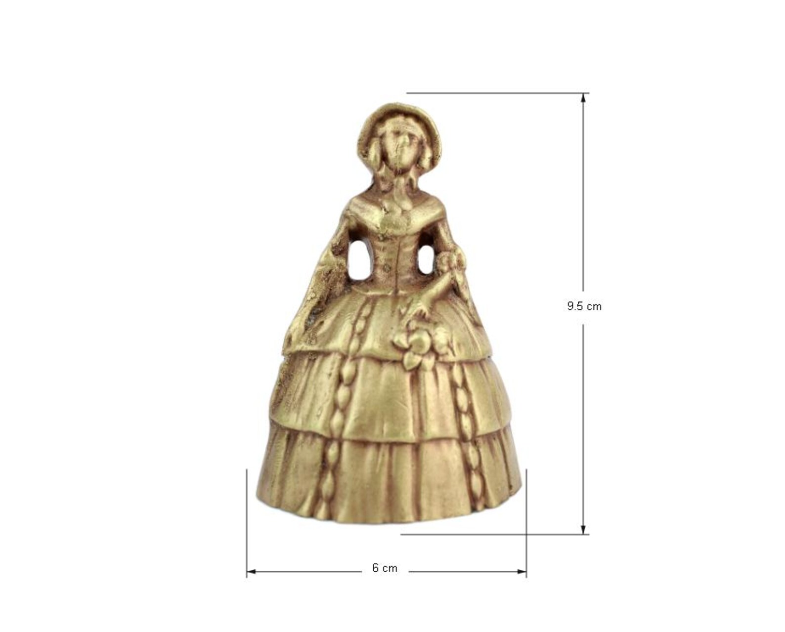 Victorian Lady Shaped Brass Bell, Vintage Large Hand Bell, Woman ...