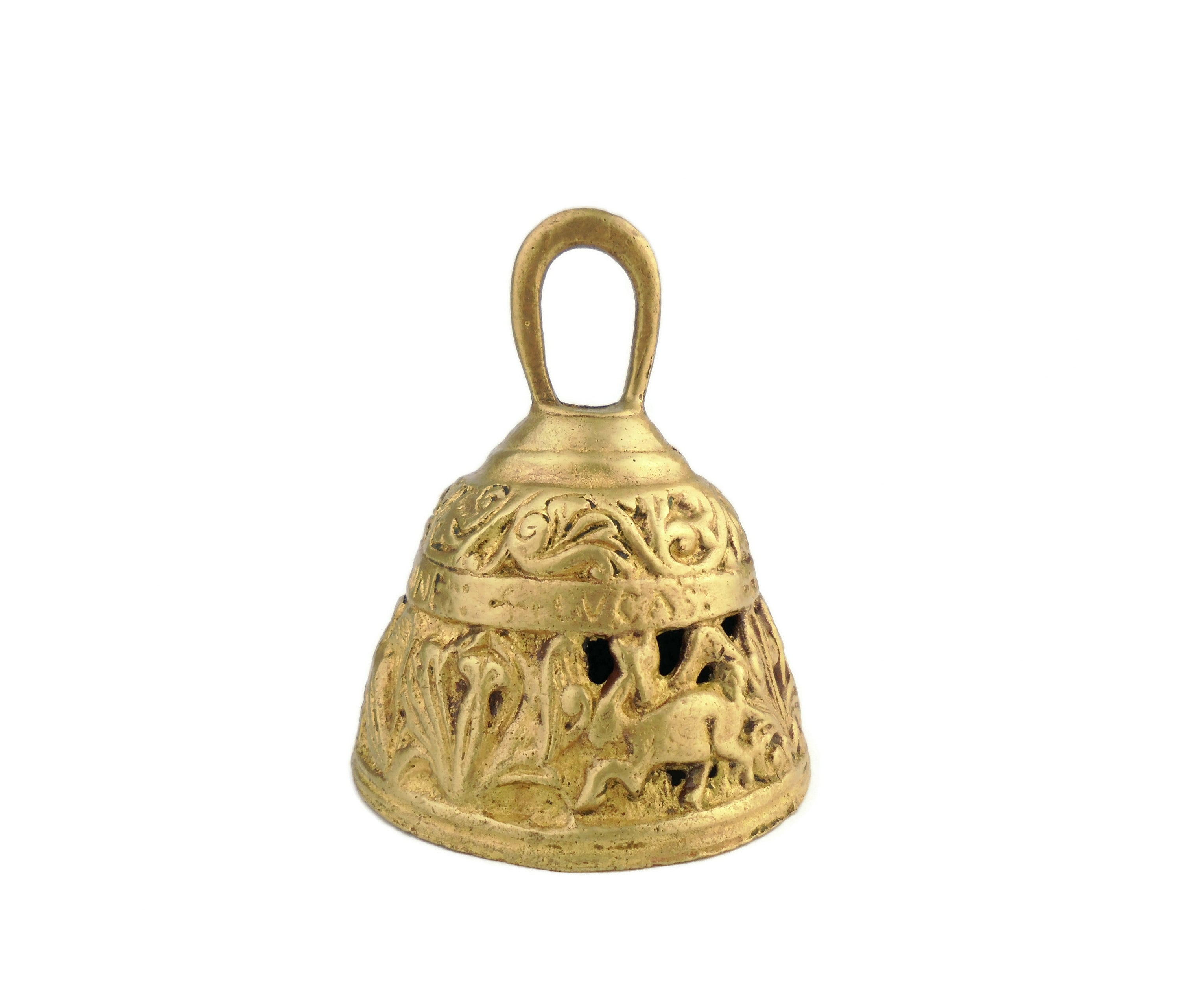 Vintage Brass Bell, Antique Brass Bell, Cast Brass Bell, Antique Church ...