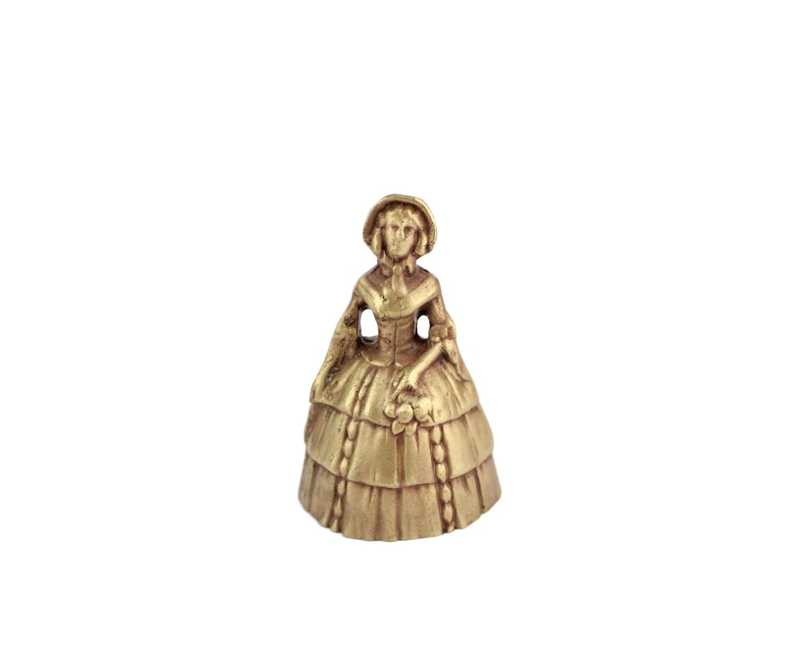 Victorian Lady Shaped Brass Bell, Vintage Large Hand Bell, Woman ...