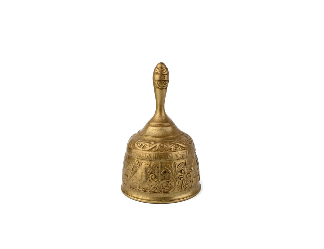 Vintage Brass Bell, Antique Brass Bell, Cast Brass Bell, Religious Bell ...