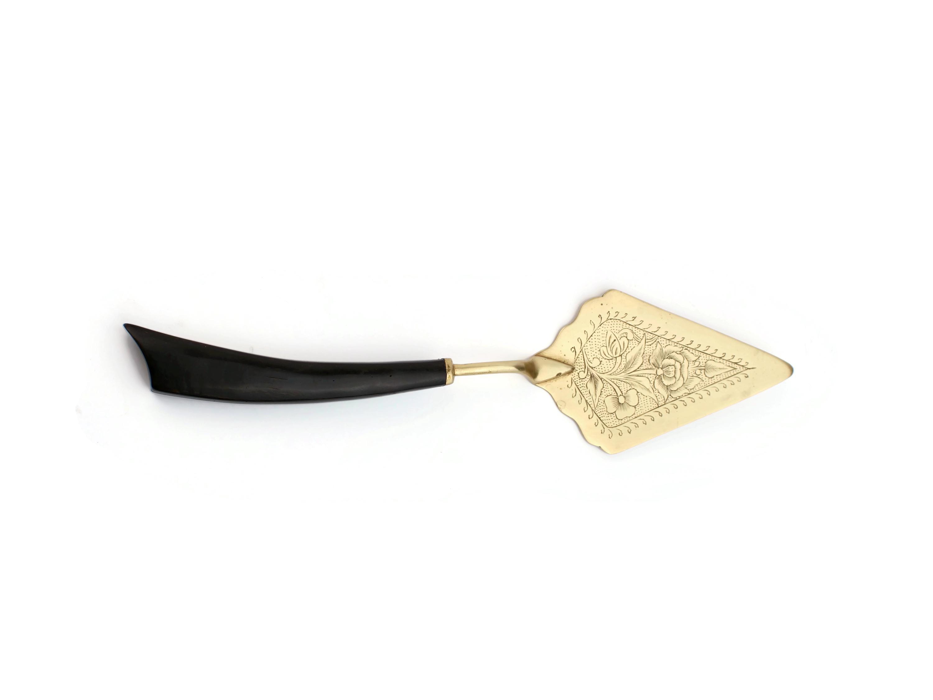 Antique French Cake Spatula With Ornate, Brass Cake Serving Accessory ...