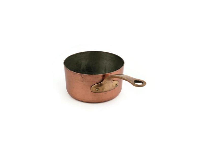 Small Copper Sauce Pan With Brass Handle, Solid Copper Saucepan ...