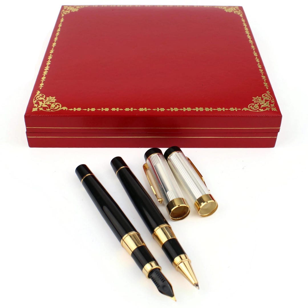 Vintage Jaguar Pen Gift Set, German Black Gold Writing Set in Box ...