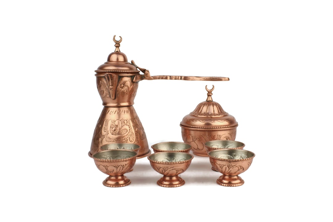 Handmade Moroccan Coffee Set, Arabic Cezve Coffee Maker, Antique Arab ...