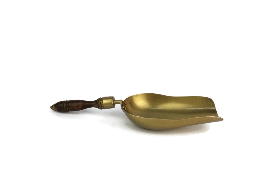 Brass Nuts Scoop With Wooden Handle, Vintage Brass and Wood Store ...